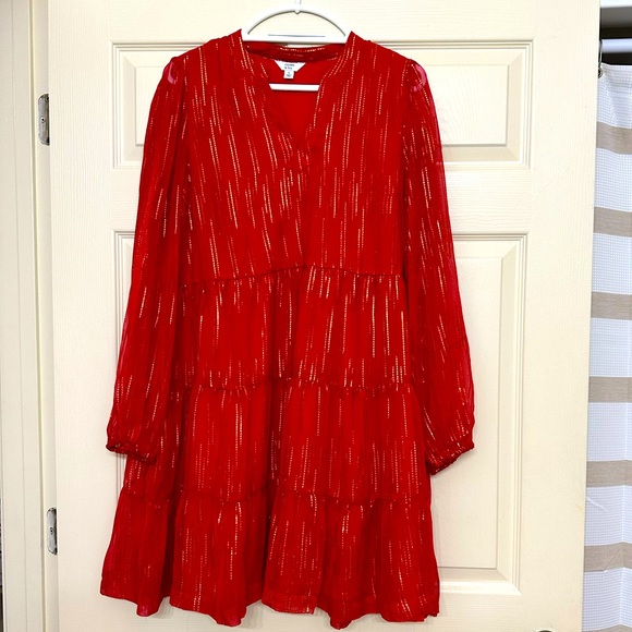 crown & ivy | Dresses | Crown Ivy Long Sleeved Tiered Dress | Poshmark